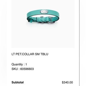 Tiffany & Co. | Dog | Tiffany Co Sm Dog Collar Teal Blue With Silver ...